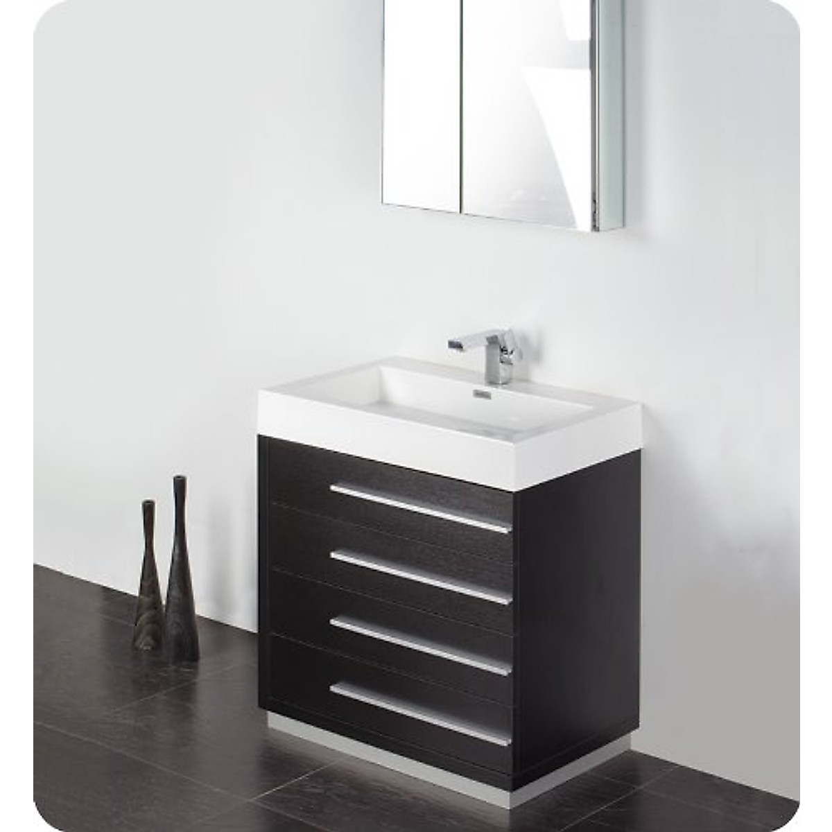 Fresca Livello 30" Black Modern Bathroom Cabinet - Cabinet Only (Sink Not Included)