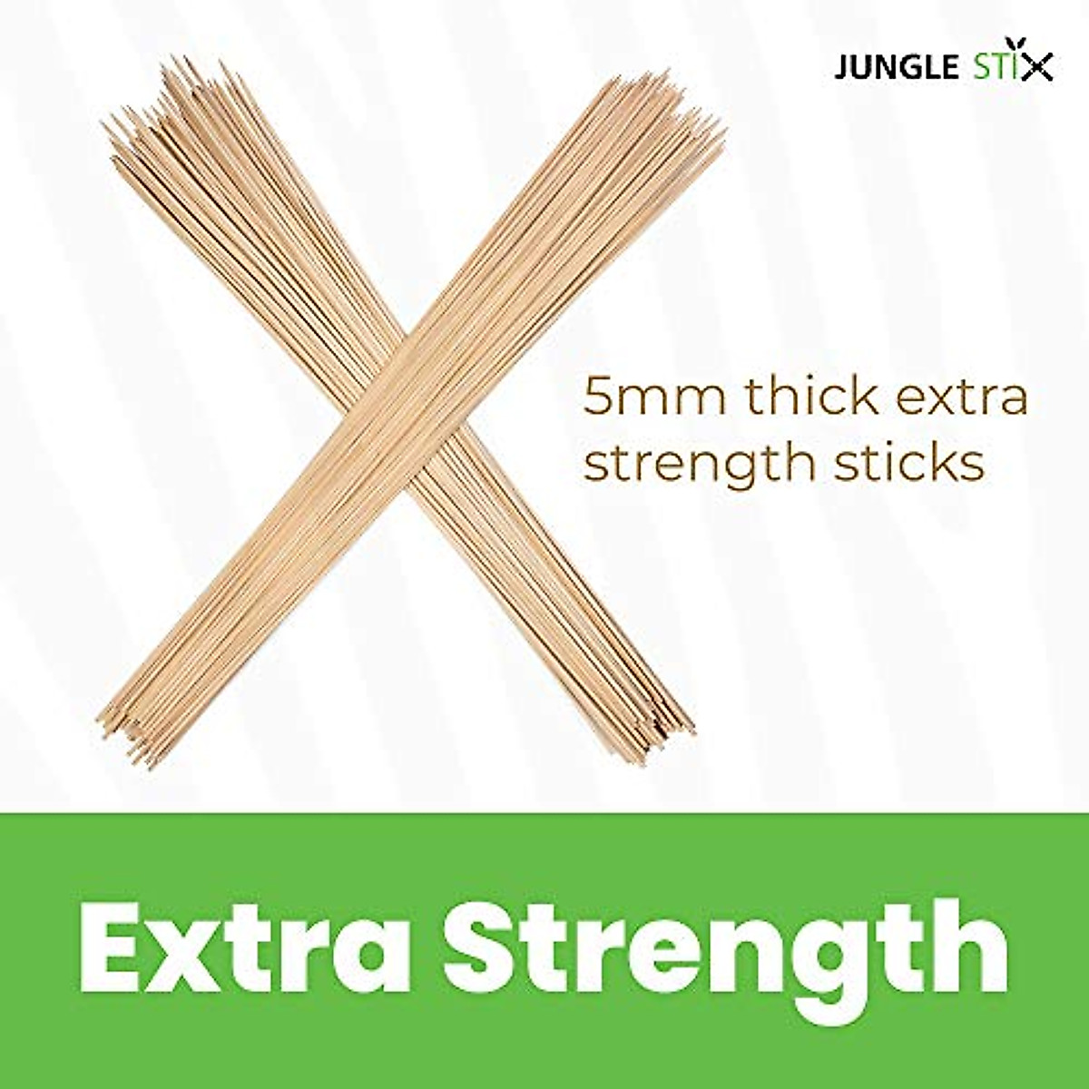 Jungle Stix Marshmallow Smores Roasting Sticks 36 Inch 5mm Thick Extra Long Heavy Duty Wooden Skewers, 110 Pieces. Perfect for Hot Dog Kebab Sausage, Environmentally Safe 100% Biodegradable