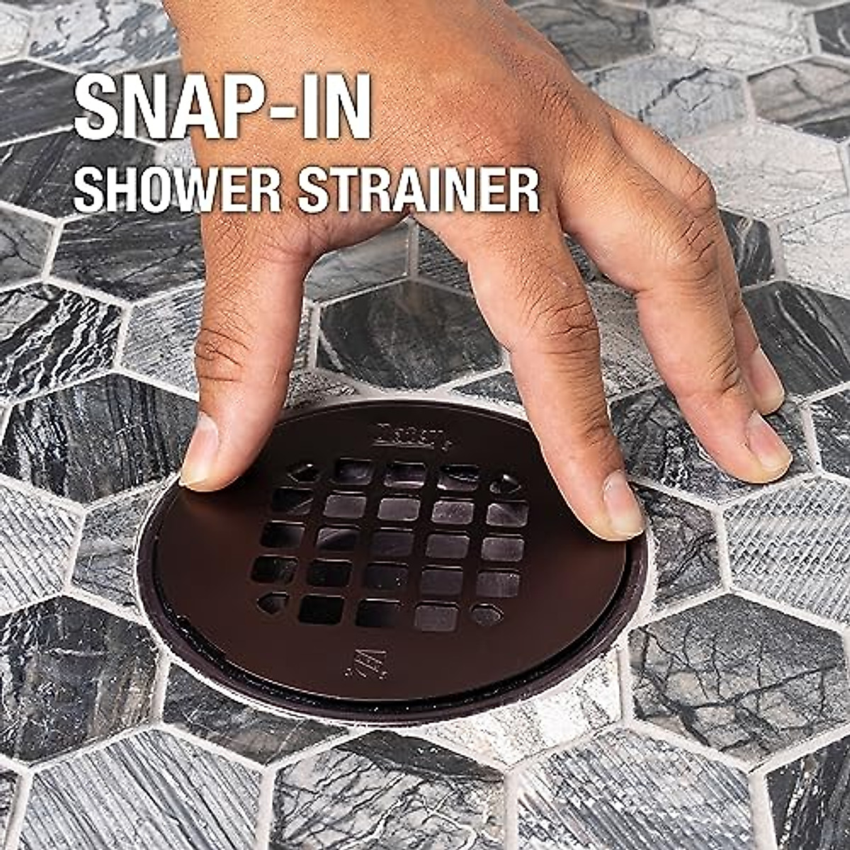 Oatey 42017 Universal Snap-Tite 4.25-Inch Strainer, Rubbed Bronze
