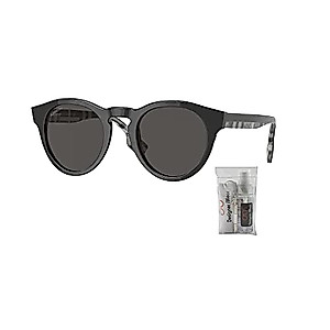 BURBERRY Reid BE4359 399687 49MM Black/Dark Grey Phantos Sunglasses for Men + BUNDLE With Designer iWear Complimentary Eyewear Kit