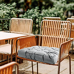 HOMBYS Waterproof Outdoor Chair Cushions, Patio Chair Cushions for Outdoor Furniture Shredded Memory Foam Filling, Floor Pillow for Adults, 22" x 22"Square Chair Pads, Soft and Durable