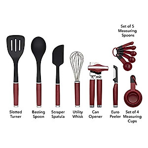 KitchenAid Classic Tool and Gadget Set, 15-Piece, Empire Red