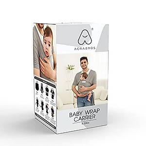 Acrabros Baby Wrap Carrier,Hands Free Baby Carrier Sling,Lightweight,Breathable,Softness,Perfect for Newborn Infants and Babies Shower Gift,Black