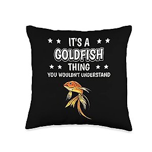 Funny Goldfish Gifts Women Men Kids Thing Funny Quote Fish Goldfish Throw Pillow, 16x16, Multicolor