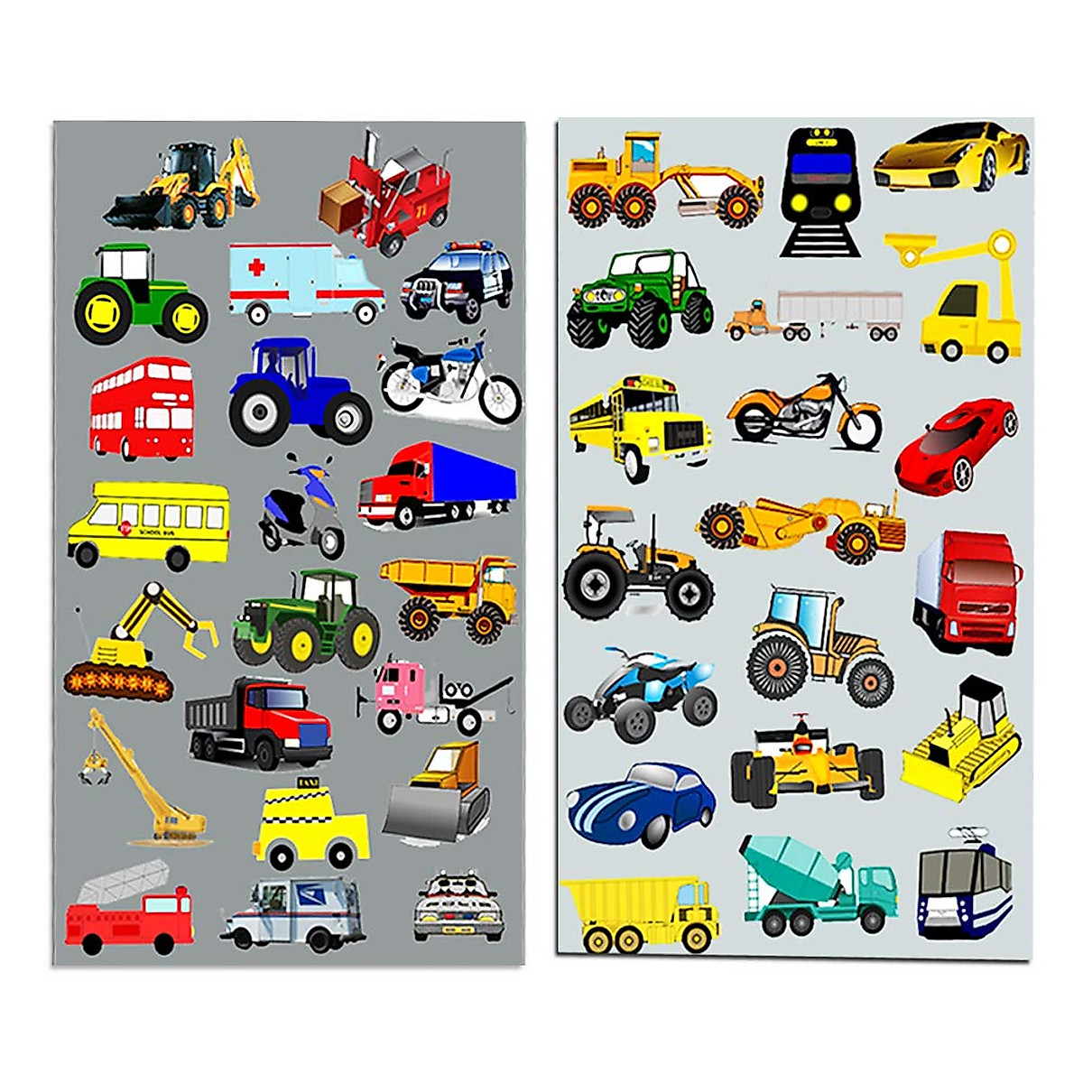 Cars and Trucks Stickers Party Supplies Pack Toddler - Over 160 Stickers for Toddler Boys and Girls (Cars, Fire Trucks, Construction, Buses & More!)
