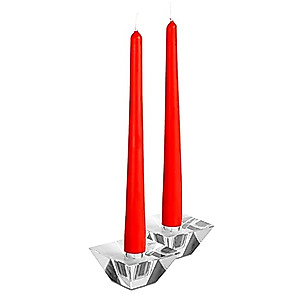 Hyoola 12 Pack Tall Red Taper Candles - 10 Inch Red Dripless, Unscented Dinner Candle - Paraffin Wax with Cotton Wicks - 8 Hour Burn Time.