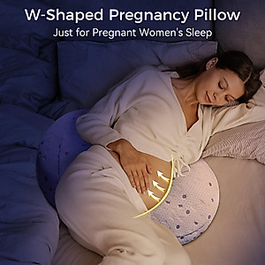 Pregnancy Pillows for Sleeping, Maternity Pillow for Pregnant Women, Detachable and Adjustable Double-Sided with Pillow Cover Support for Pregnancy Belly/Back Support (White)
