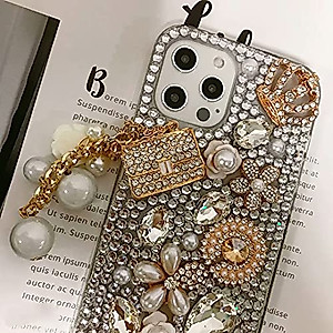 Max-ABC Compatible with Samsung Galaxy Note 10 Plus Glitter Case,Women Girls 3D Diamond Bag Pendant High Heel Crown Bling Glitter Shiny Crystal Rhinestone Protective Phone Case Cover