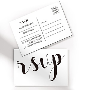 50 RSVP Postcards - Blank with Mailing Side, Response Cards for Bridal Shower, Rehearsal Dinner, Engagement Party, Baby Shower, or any Special Occasion, 4 x 6 Inches.