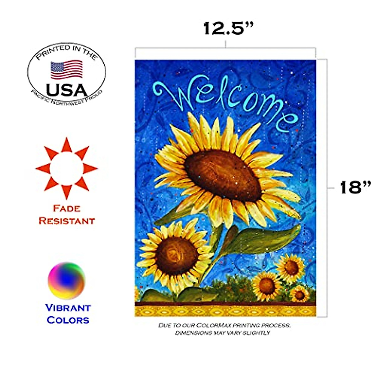 Toland Home Garden 119500 Sweet Sunflowers Spring Flag 12x18 Inch Double Sided Spring Garden Flag for Outdoor House summer Fall Flag Yard Decoration