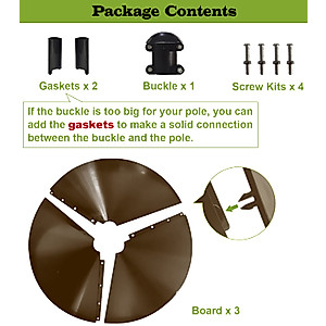 Ansionsol 19 Inch Wide Squirrel Baffle for Bird Feeder Pole, Outside Pole Mount Stopper & Bird House Guard for Outdoor Shepherd’s Hook, Brown, 1 Pack