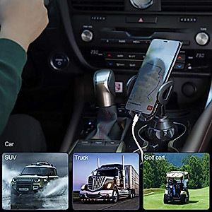 TOPGO Cup Holder Phone Mount, Cup Phone Holder for Car [Secure & Stable] Cup Holder Phone Holder Cell Phone Automobile Cradle for iPhone 14, Samsung and More Smart Phone -Black