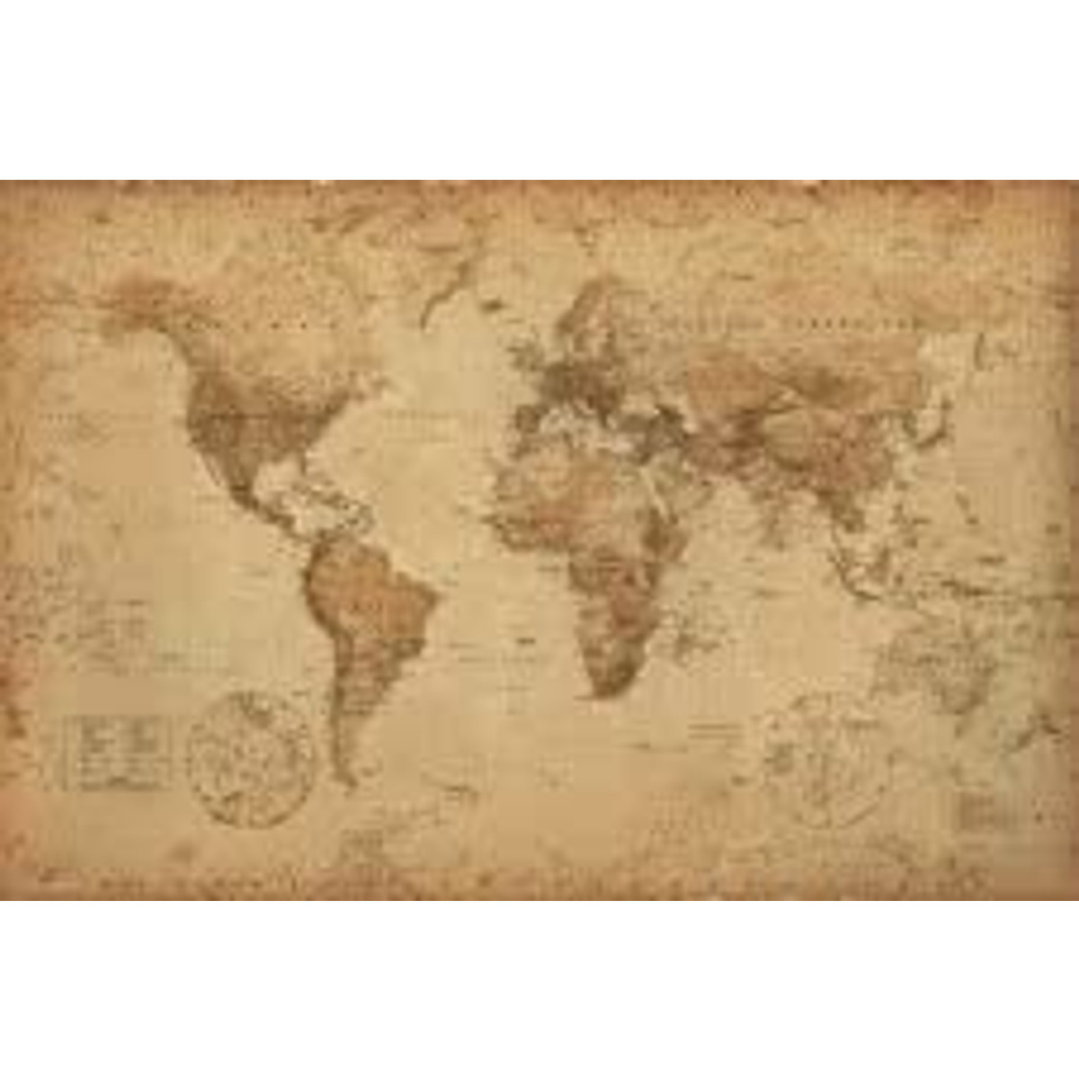World Map (Antique) Art  24x36 Poster