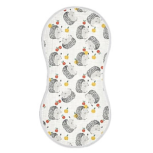 vvfelixl Baby Burp Cloths Hedgehog Apple Baby Newborn Cotton Burping Cloths Set Baby Washcloths 4 Pack