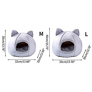 Ozgkee Small Cat Tent Pet Bed Semi Closed Warm Pet Nest Comfortable Pet Bed Winter Plush Kennel (660)