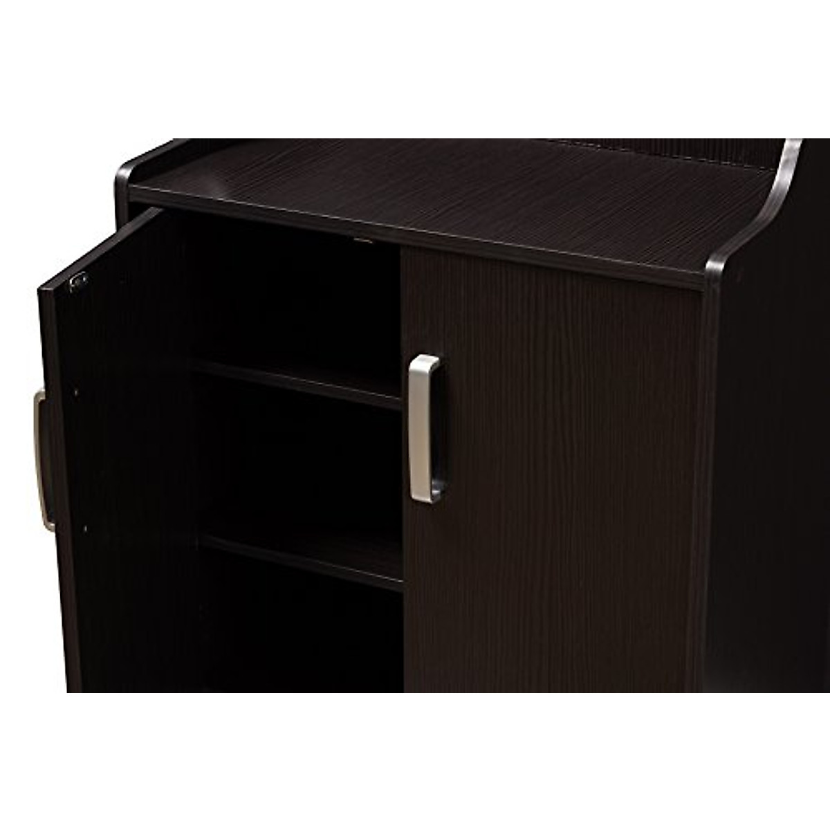 Baxton Studio Garrick Shoe Cabinet, Wenge Dark Brown