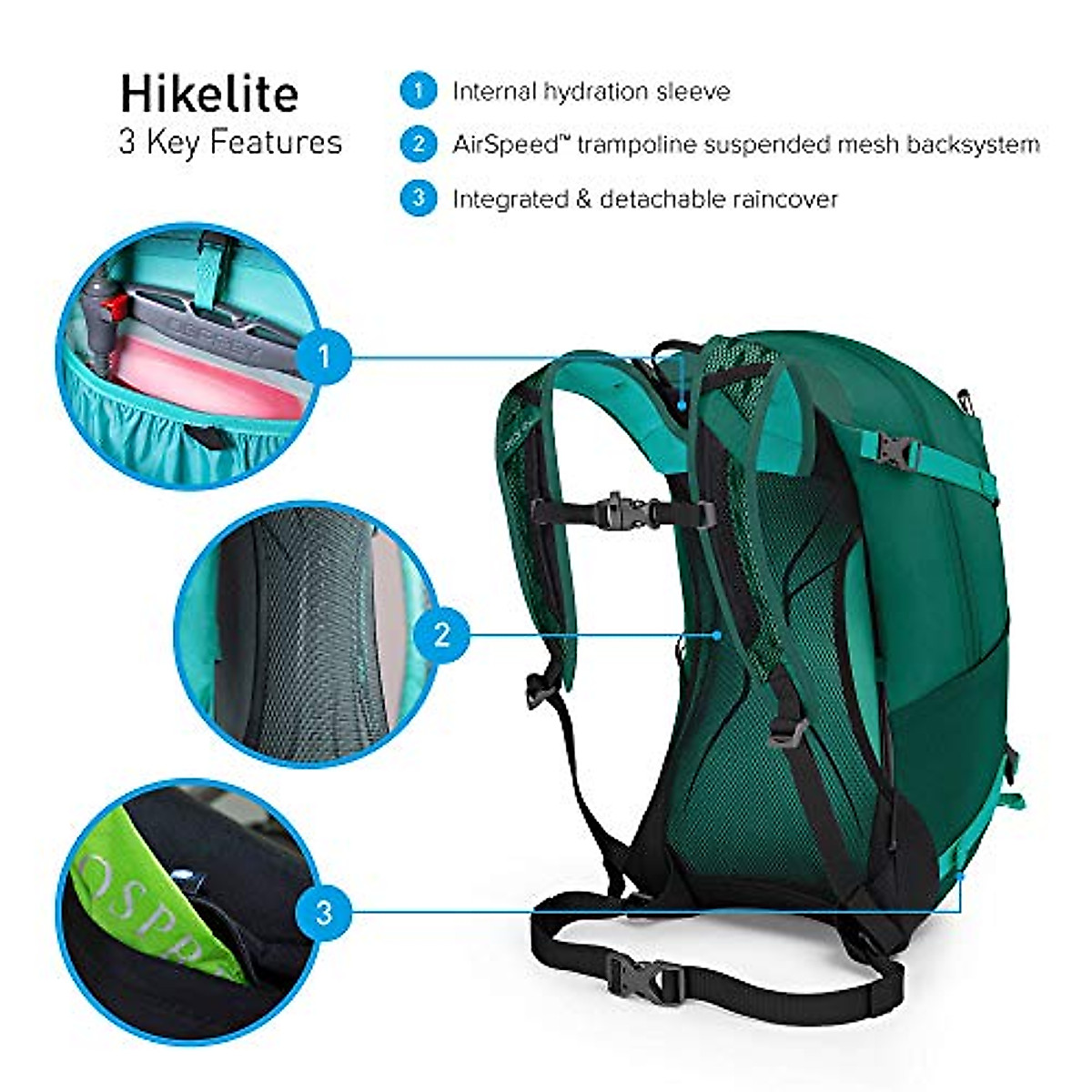 Osprey Hikelite 26 Hiking Backpack , Aloe Green