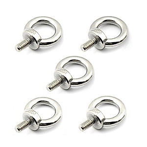Yasorn 5pcs M8/0.32" Lifting Ring Eye Bolt Stainless Steel Screw Bolt