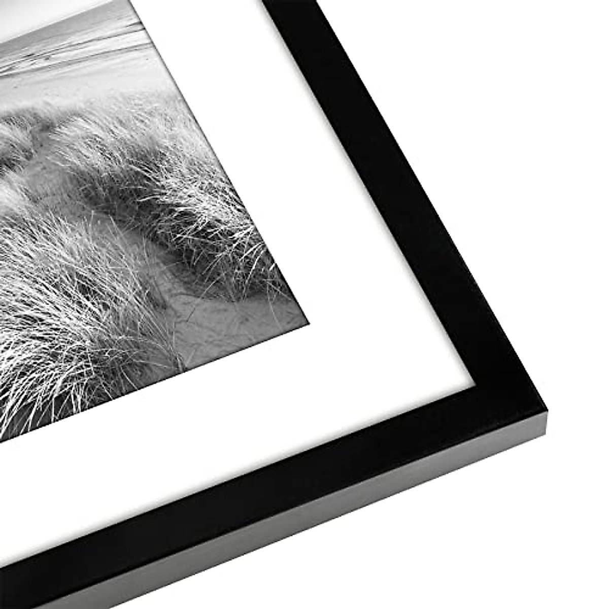 Americanflat 8x10 Picture Frame with Polished Plexiglass - Set of 5 - Use as 5x7 Frame with Mat or 8x10 Frame Without Mat - Galleria Collection - Gallery Frames for Tabletop and Wall Display - Black