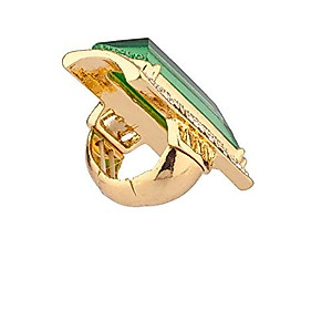 LUX ACCESSORIES Lime Green Pave Crystal Cocktail Stretch Ring