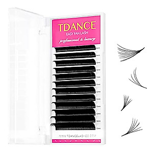 TDANCE Eyelash Extension Supplies Rapid Blooming Volume Eyelash Extensions Thickness 0.07 CC Curl Mix 8-15mm Easy Fan Volume Lashes Self Fanning Individual Eyelashes Extension (CC-0.07,8-15mm)