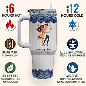Custom 40oz Tumbler with Handle – Valentine's day cooking-Personalized Couple Gift for Anniversary Wedding Gift, Birthday, Mother's Day, Valentine’s Day FYHsgV