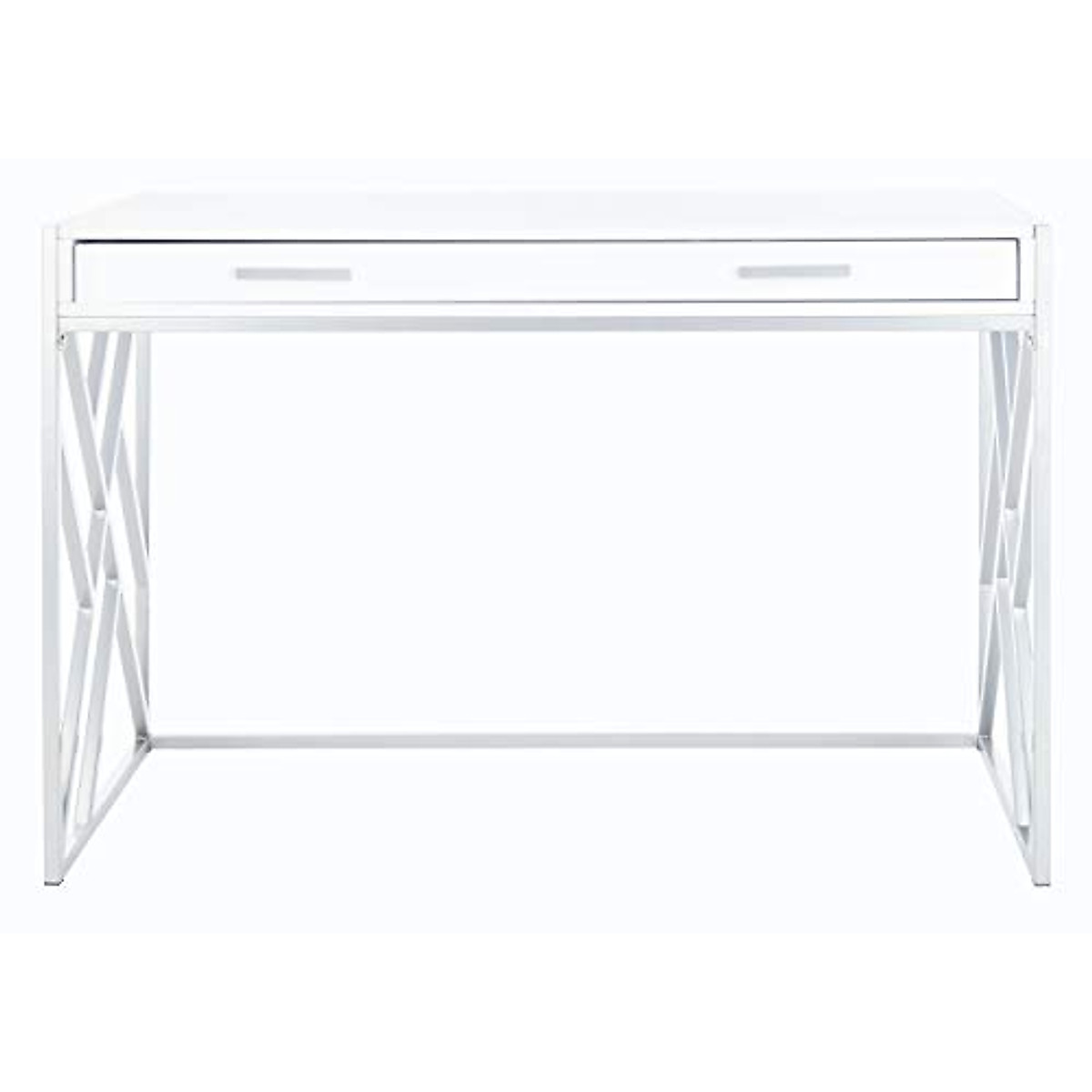 Safavieh Home Office Elaine Modern White and Silver 1-drawer Desk