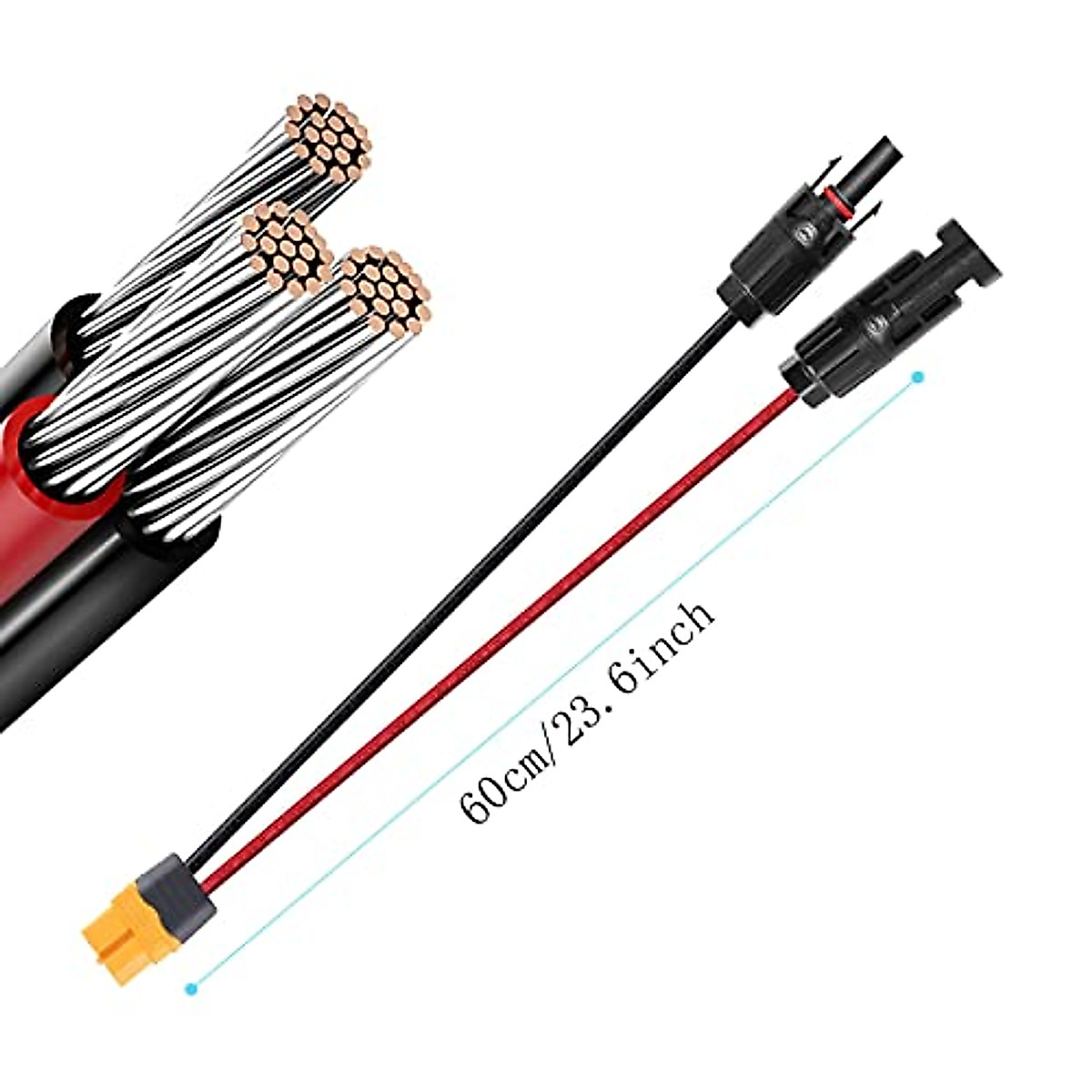 ZkeeShop Solar to XT60 Solar Charge Cable Solar Connector to XT60 ...