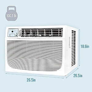 Keystone 25,000 BTU Window Air Conditioner and Dehumidifier, 230V, Window AC Units for Apartment, Living Room, Garage and Large Rooms up to 1500 Sq.Ft., Window Unit Air Conditioner with Remote Control
