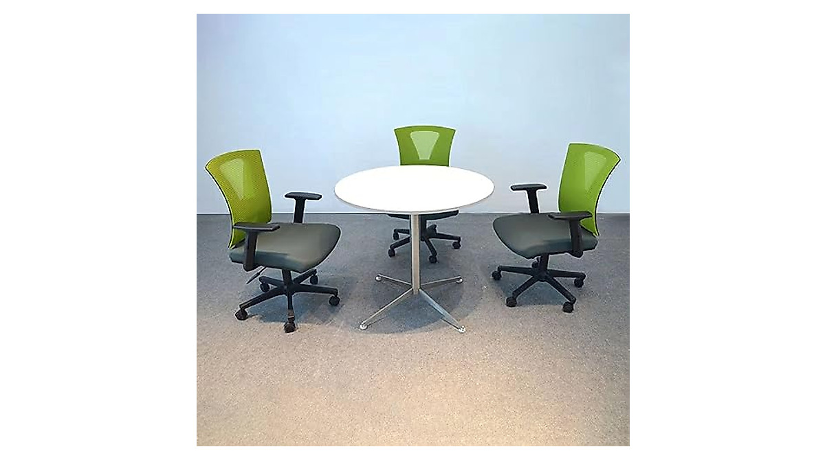 Elegant Small White Round Dining Table for Office or Home