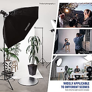 NEEWER 13ft/4m Air Cushioned Light Stand, Heavy Duty All Metal Photography Tripod Stand with 1/4” to 3/8” Reversible Spigot, 3 Way Mounting Interface & Metal Locking Knobs, Max Load 6.5lb/3kg