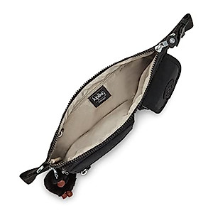 Kipling Women's Presto Pack, Waist Strap with Clip Closure, Nylon Small Travel Handbag, Black Tonal, 11.25''L x 6.5''H x 1.25''D