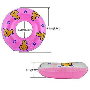 3.74 Inch Lizard Bearded Dragon Leopard Gecko Bath Collar Ring Swimming Rings Reptile Swim Life Jacket Float Ring for Leopard Gecko Anole Amphibians Cage Accessories Photo Shoot Toy (5 PCS)