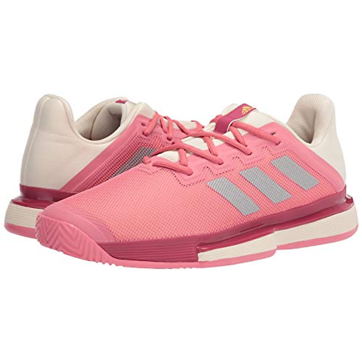 adidas Women's Solematch Bounce Hazy Rose/Silver Metallic/Acid Orange 9.5