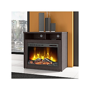 Bush Business Furniture Studio C Floor Standing Electric Indoor Fireplace with Shelf, 32-inch W, Storm Gray (SCS132SGFRK)