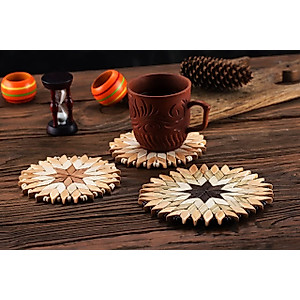 Set of 3 Small Handmade Wooden Trivets for Hot Dishes - Two 6" and one 7"- Coasters and Hot Pads - Great Kitchen Gift Idea - by SPL Woodcraft Ukraine