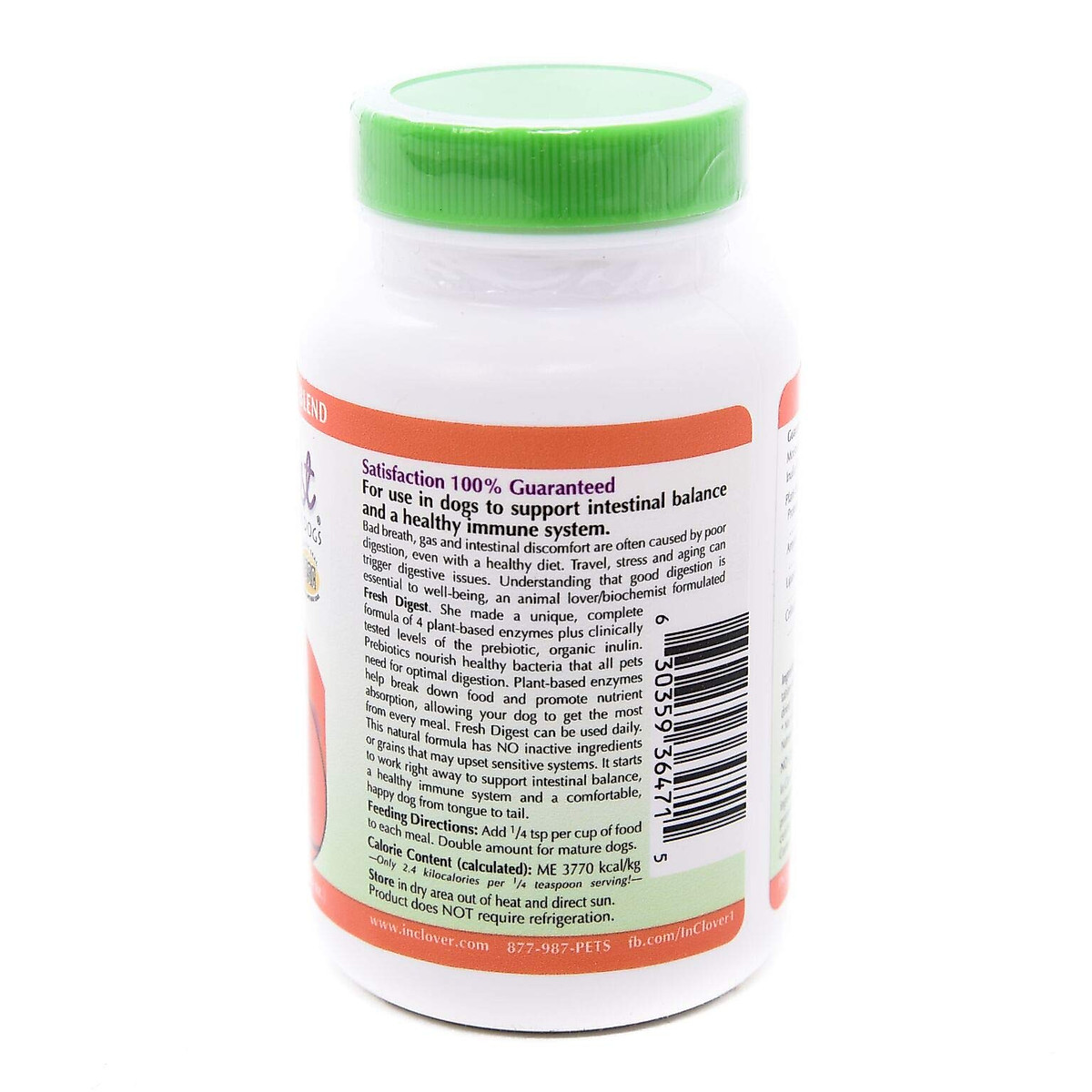 In Clover Fresh Digest Daily Digestive Aid and Immune Support Supplement for Dogs, All Natural Prebiotic and Enzyme Powder for Less Gas and Healthy Stools, Works Fast 100 gram (3.5 oz.)