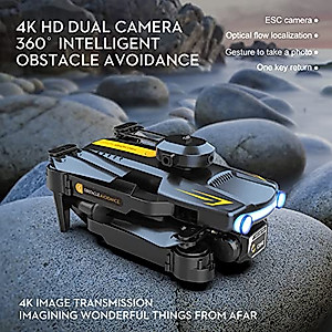 GoolRC XT2 Drone with Camera for Adults, 4K HD FPV Mini Drone for Kids with Optical Flow Positioning, RC Qudcopter with Obstacle Avoidance, 3D Flips, Altitude Hold, Headless Mode, 3 Batteries (Blue)