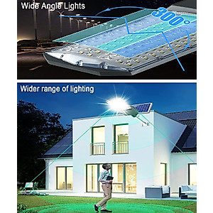 5000 Watt Solar Street Lights Outdoor, 400000LM 6500K High Powered Commercial Parking Lot Lights Dusk to Dawn, Waterproof Solar Security Flood Lights with Remote for Yard, Parking Lot, Driveway