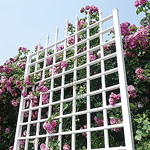 56.7" W x 97" H Vinyl Trellis Support for Outdoor Climbing Plants and Rose Vines, Durable Décor Lattice for Garden&Backyard, Lawn