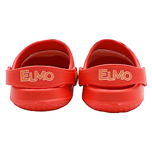 Sesame Street Boy's Elmo Clog with Molded Backstrap, Red Face, 7-8