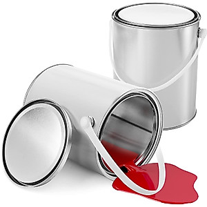 WUWEOT 2 Pack Empty Paint Can, 1 Gallon Metal Unlined Paint Bucket, Paint Pails Paint Jars with Lid and Carry Handle