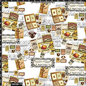 Texco Inc 100% Combed Quilting Prints Craft Cotton Apparel Home/DIY Fabric, Offwhite Ocher Marsala Olive 2 Yards