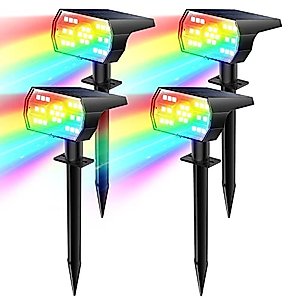 Kaxiida Solar Lights Outdoor Waterproof, 7 Lighting Modes Solar Landscape Pathway Lights, IP68 Color Changing Solar Outdoor Lights for Yard,Garden,Patio, Gate, Fence