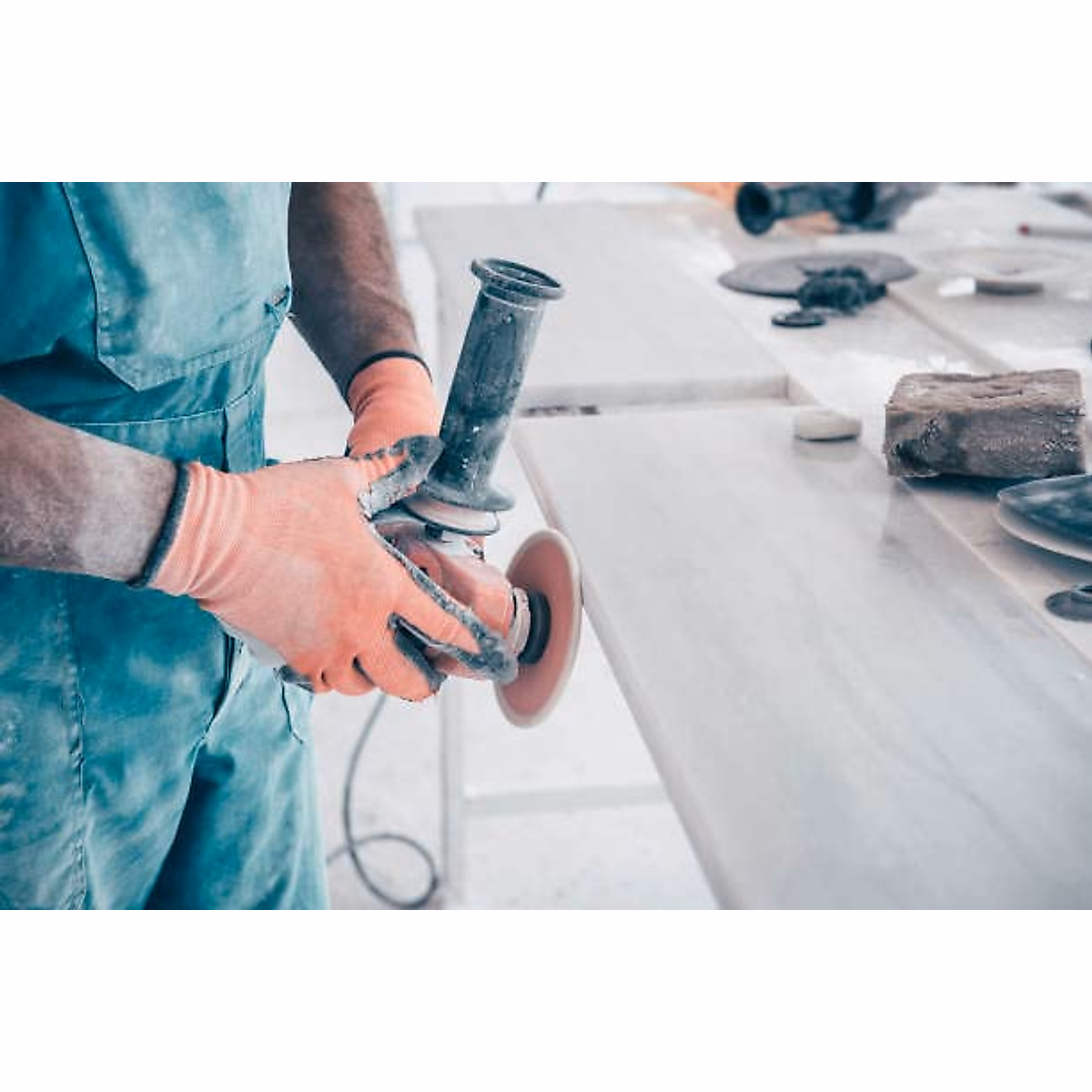 Diamond Polishing Pads 4 Inch 10 Packs 3/8"-11 Backer Pad Granite Polishing Kit Marble Polishing Kit Diamond Sanding Pads Granite Polishing Pads Concrete Polishing Pads Tile Polishing Pads For Grinder