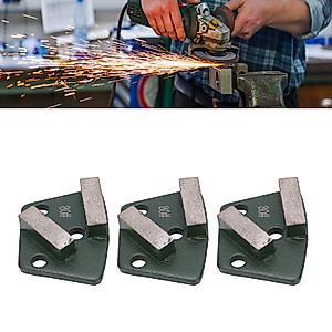 3PCS Diamond Grinding Shoes, Trapezoid Diamond Grinding Shoes, Concrete Floor Aggreesive Cutting 2 Long Teeth Green 80#