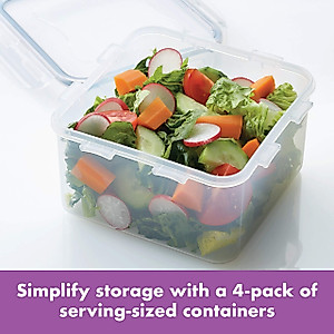 LocknLock Easy Essentials Food Storage lids/Airtight containers, BPA Free, 10 Piece - Square, Clear