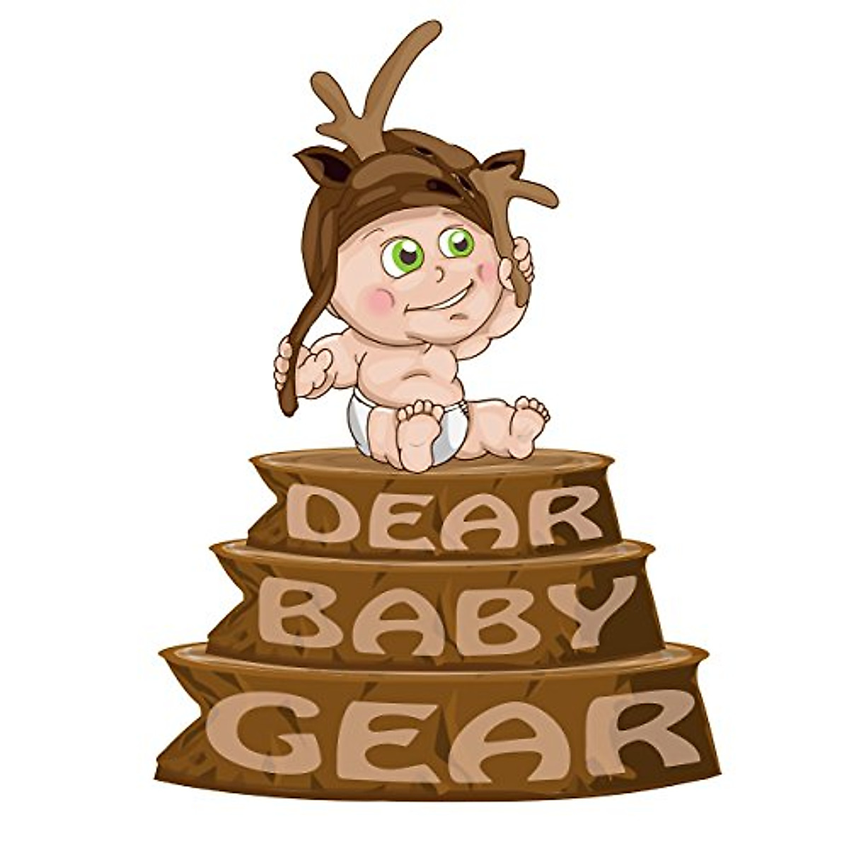 Dear Baby Gear Car Seat Canopy, Woodland Adventure Bear Moose Plaid, Minky Grey