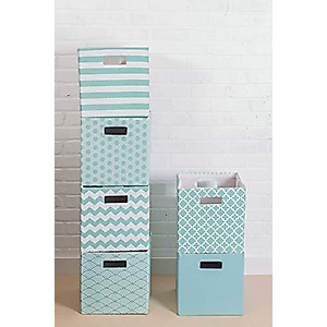 DII Poly-Cube Storage Collection Hard Sided, Collapsible Solid, Large, Aqua