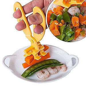 Baby Food Scissors Orange&White Set of 2, JUMUU Versatile Food Cutter for Babies Portable Food Shearer with a Cleaning Tweezers